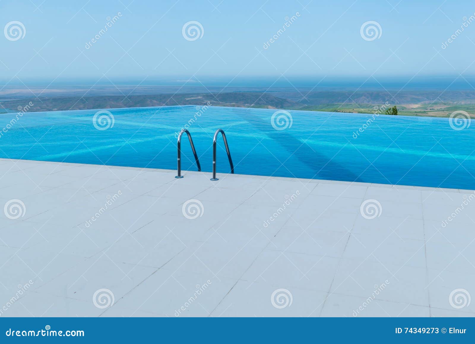 The Infinity Pool on the Bright Summer Day Stock Image - Image of ...