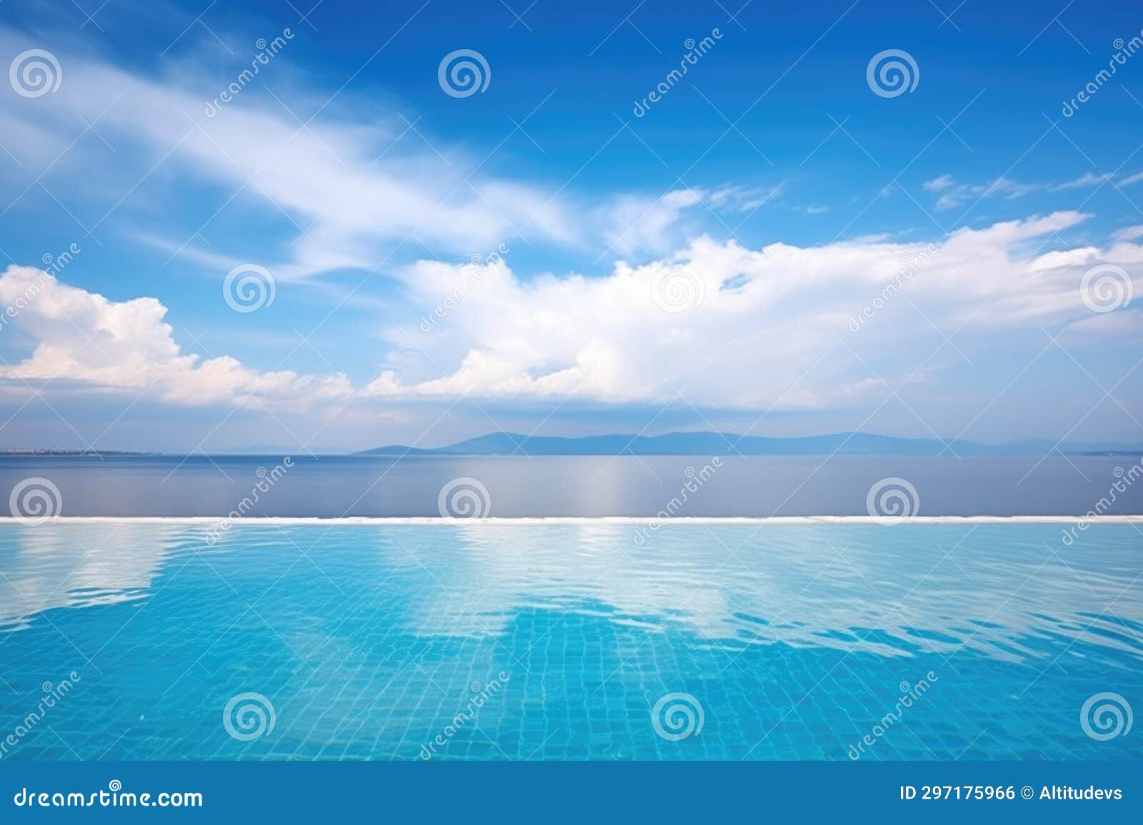 Infinity Pool Edge Touching the Horizon of the Seaside Stock Photo ...