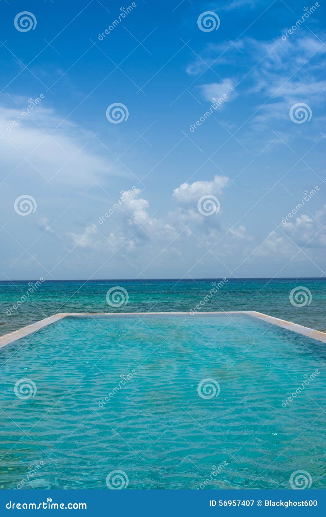 Luxury Hotel Infinity pool stock image. Image of tropical - 56957407