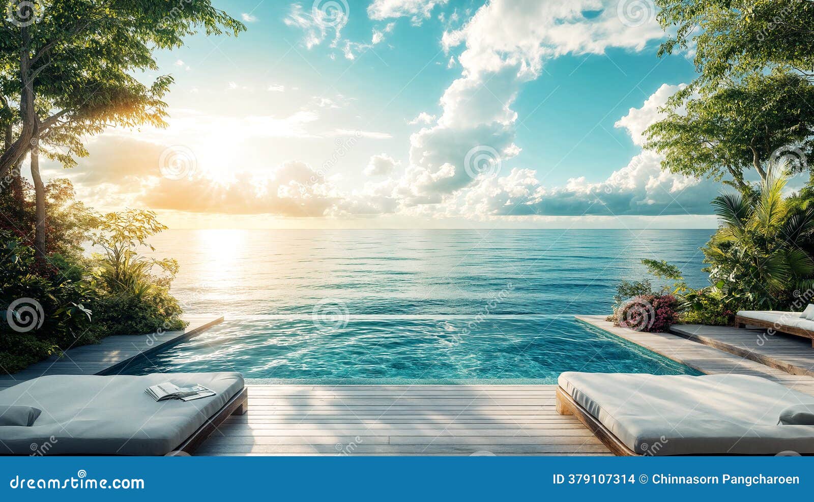 Infinity Pool Seamlessly Merges With The Ocean Horizon, Creating A ...