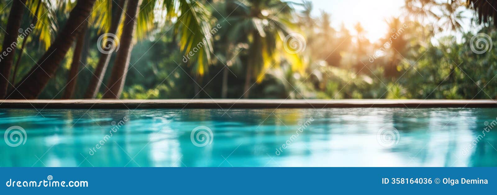 Infinity Pool Overlooking Tropical Rainforest at Sunset Stock Photo ...