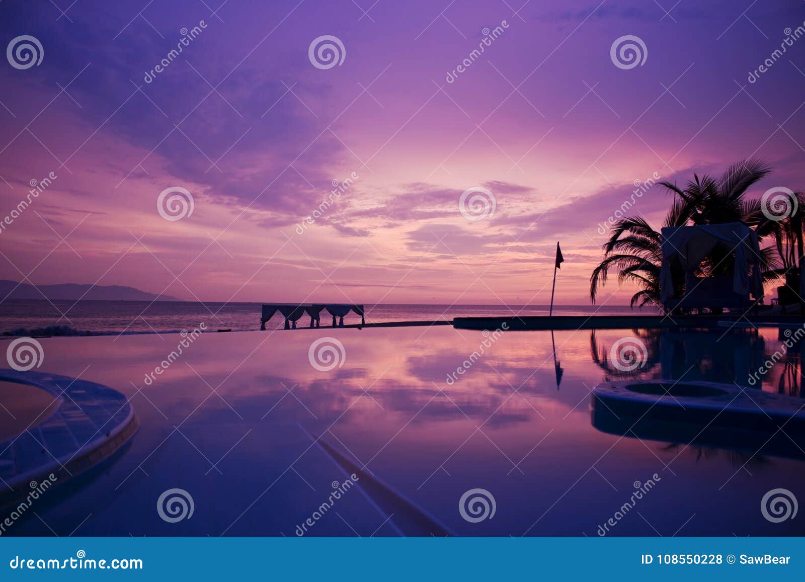 Infinity Pool in Pink and Purple Tones Stock Photo - Image of happiness ...