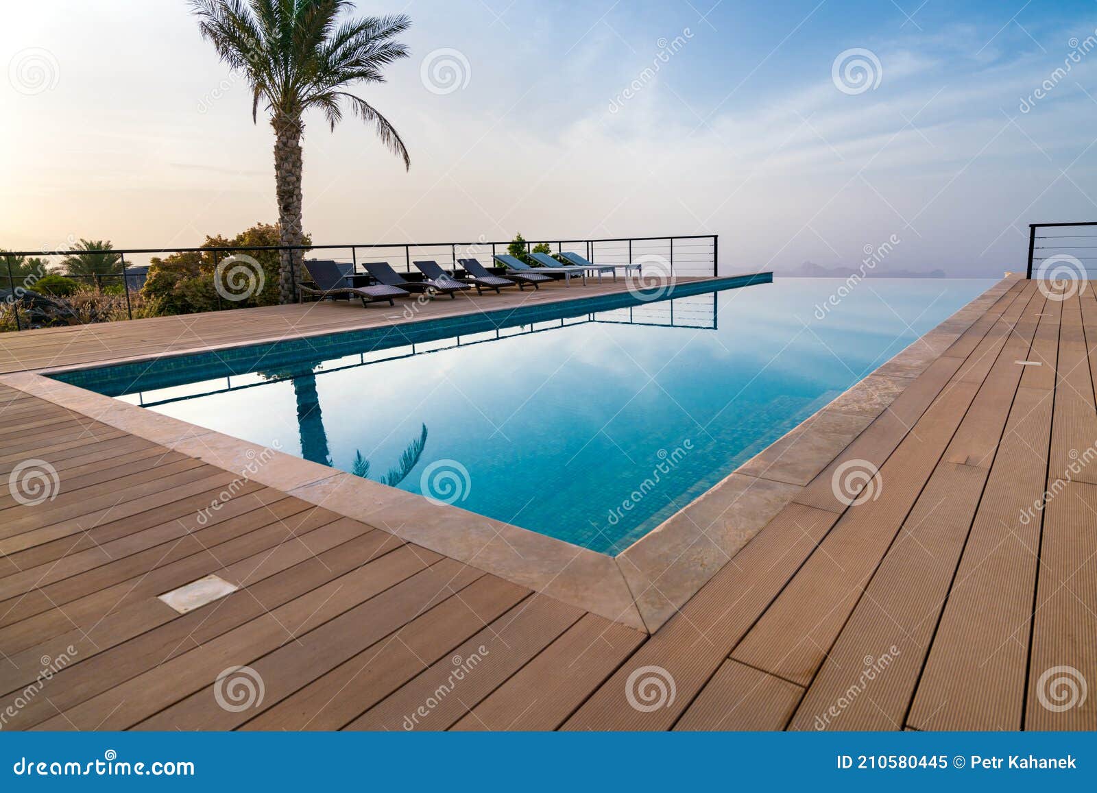 Infinity Pool in a Resort of Arabian Desert. Luxury Resort in Oman ...