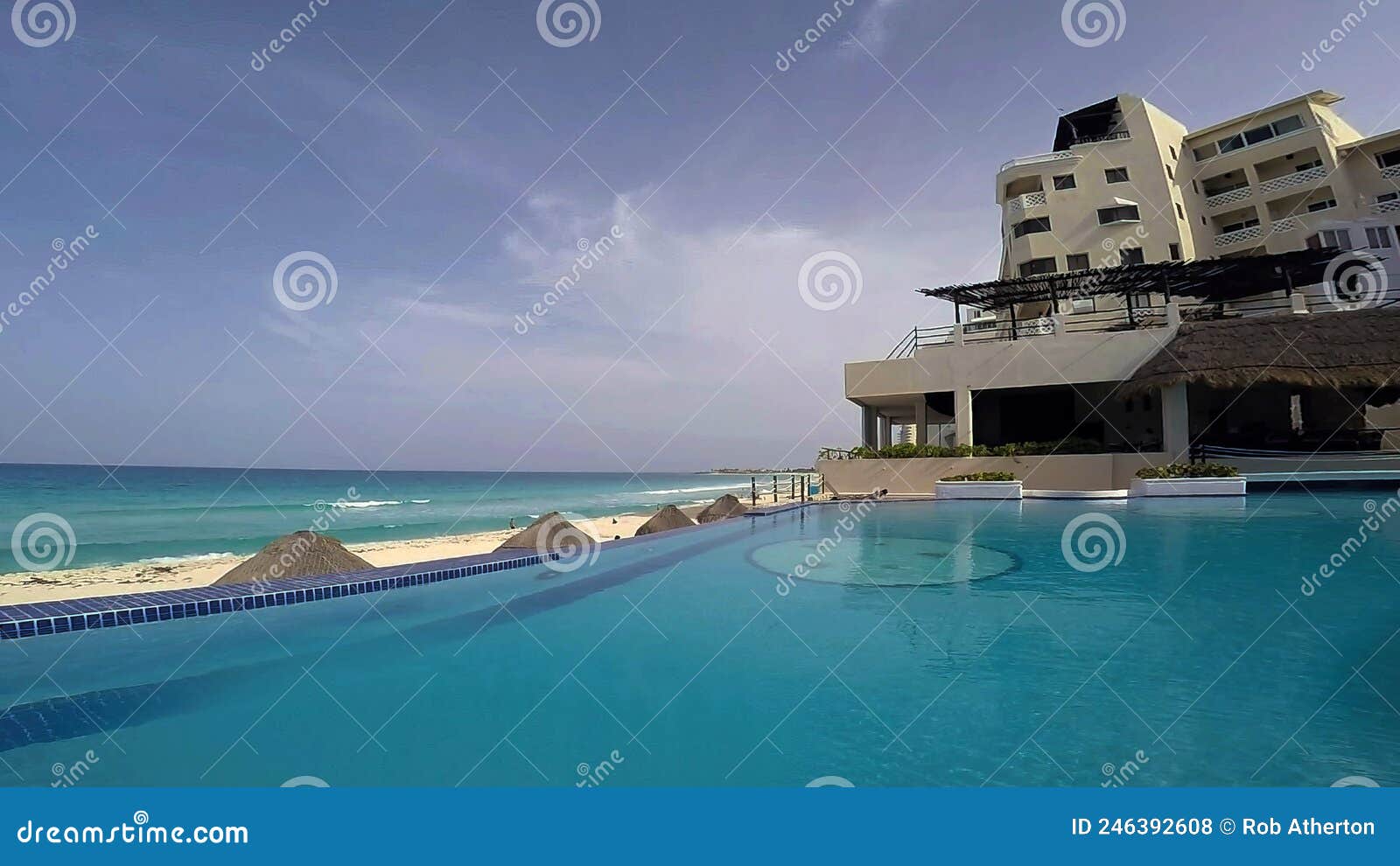 An Infinity Pool in the Resort of Cancun Stock Photo - Image of ...