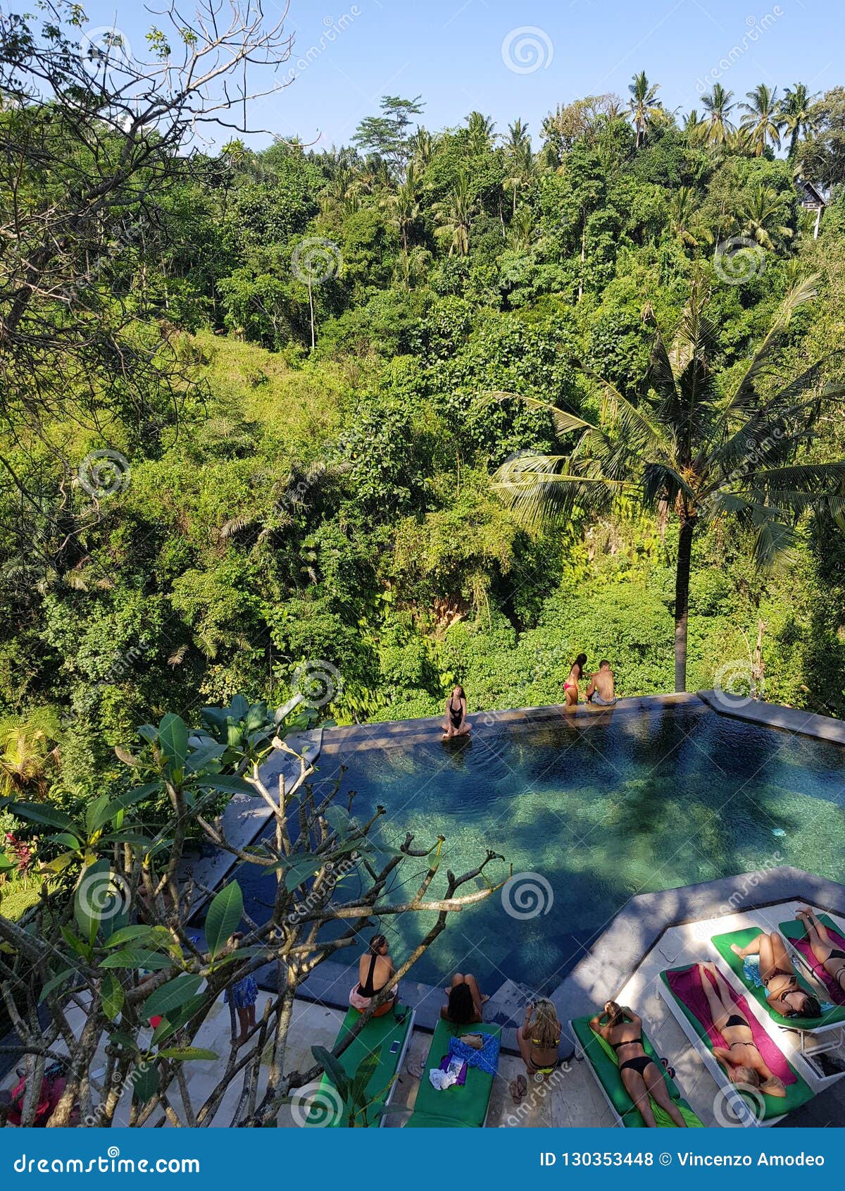 Infinity pool stock photo. Image of ubud, indonesia - 130353448