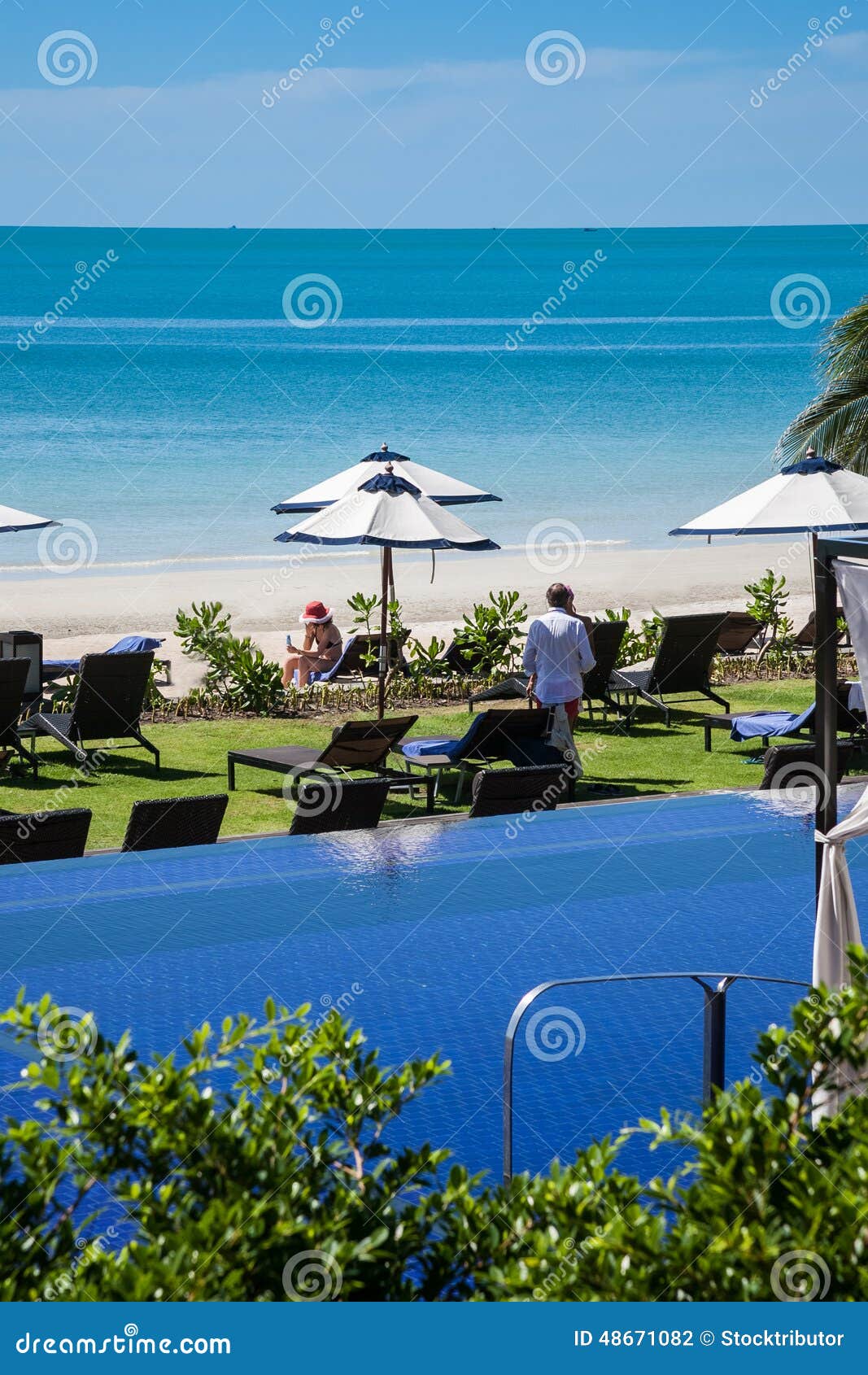 Infinity pool in thailand stock photo. Image of outdoor - 48671082