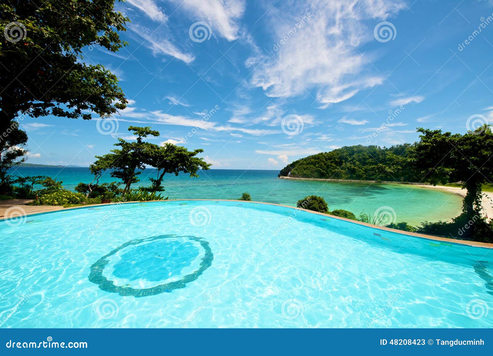 Infinity Pool Vacation on Boracay Resort Stock Image - Image of resort ...