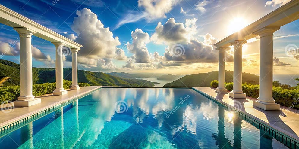 Infinity Pool with a View of the Mountain and the Ocean, Pool, Mountain ...