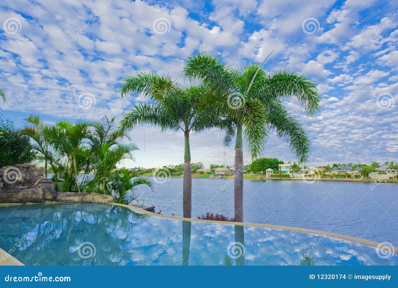 Infinity Pool with Views Over Canal Stock Photo - Image of life, class ...