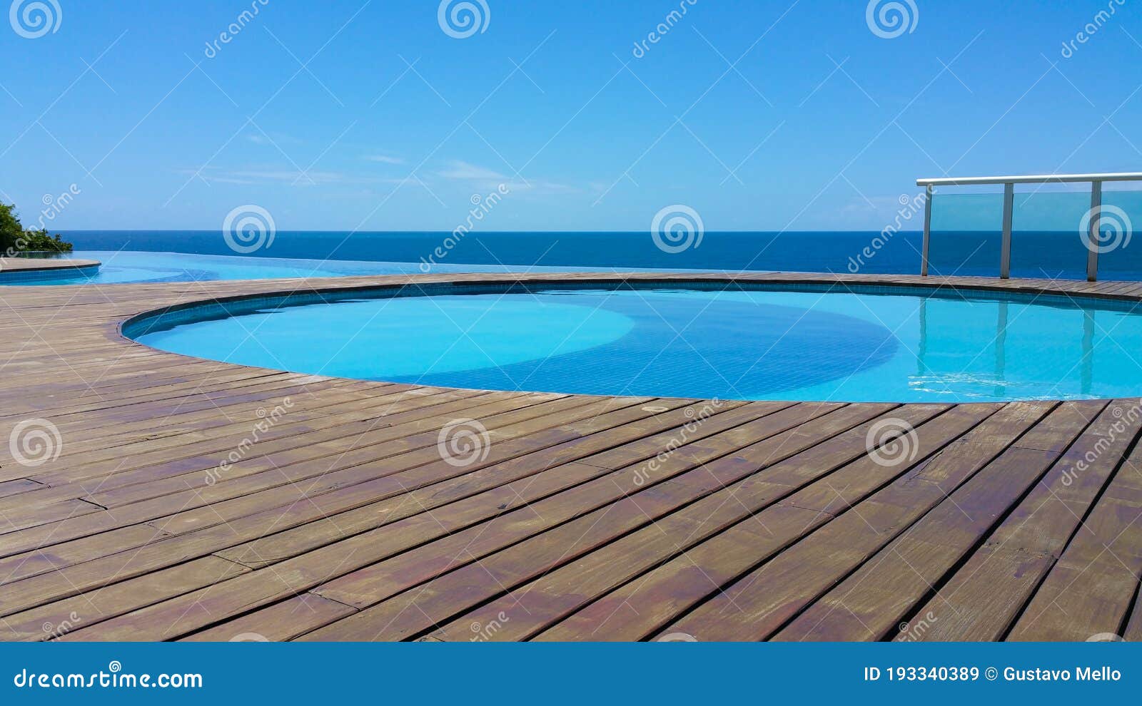 Infinity Pool with Views of the Sea and Blue Sky Stock Image - Image of ...