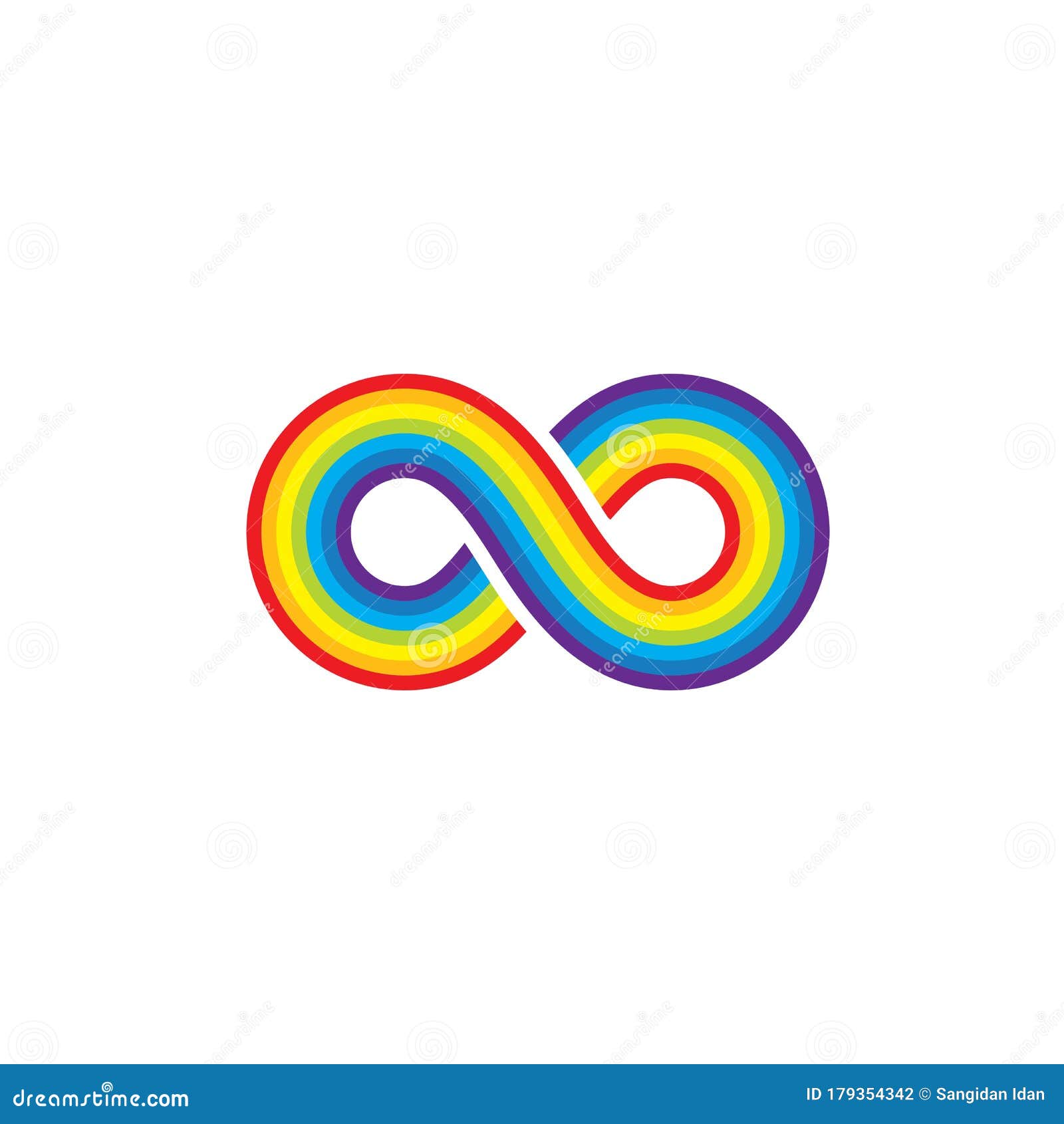 Infinity With Rainbow Feather On Black Background Cartoon Vector ...