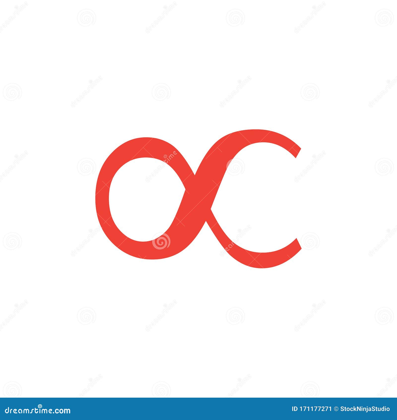 Infinity Red Icon on White Background. Red Flat Style Vector ...