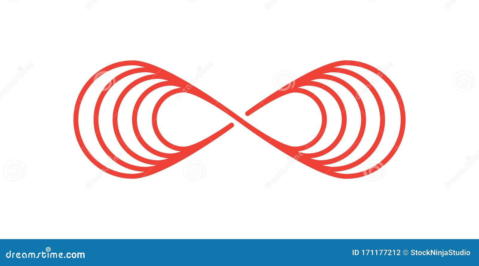 Infinity Red Illustration on White Background. Red Flat Style Vector ...