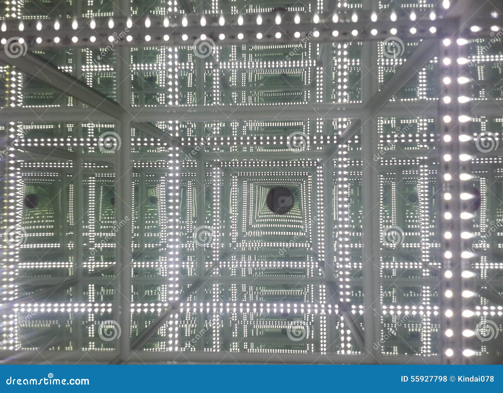 Infinity Reflection from LED Light Stock Photo - Image of lamp ...