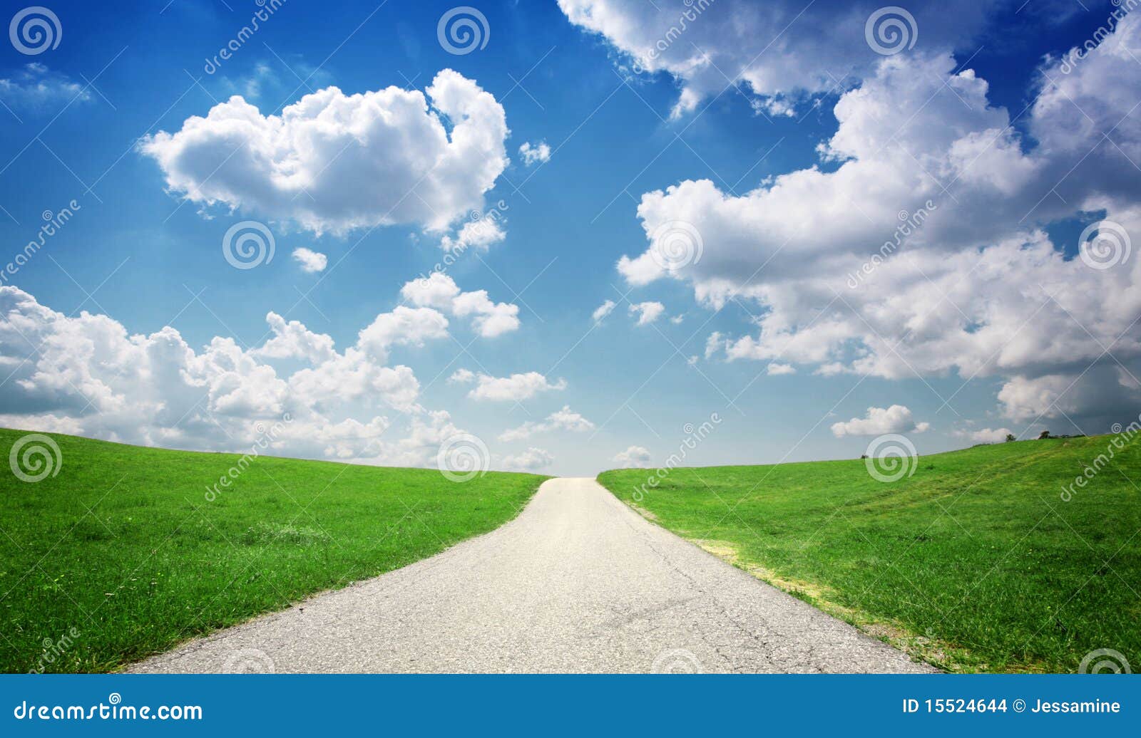Infinity road stock photo. Image of green, clouds, daylight - 15524644