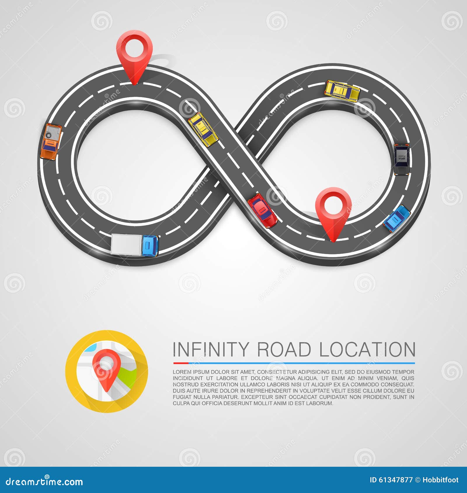Infinity Road location stock vector. Illustration of collection - 61347877