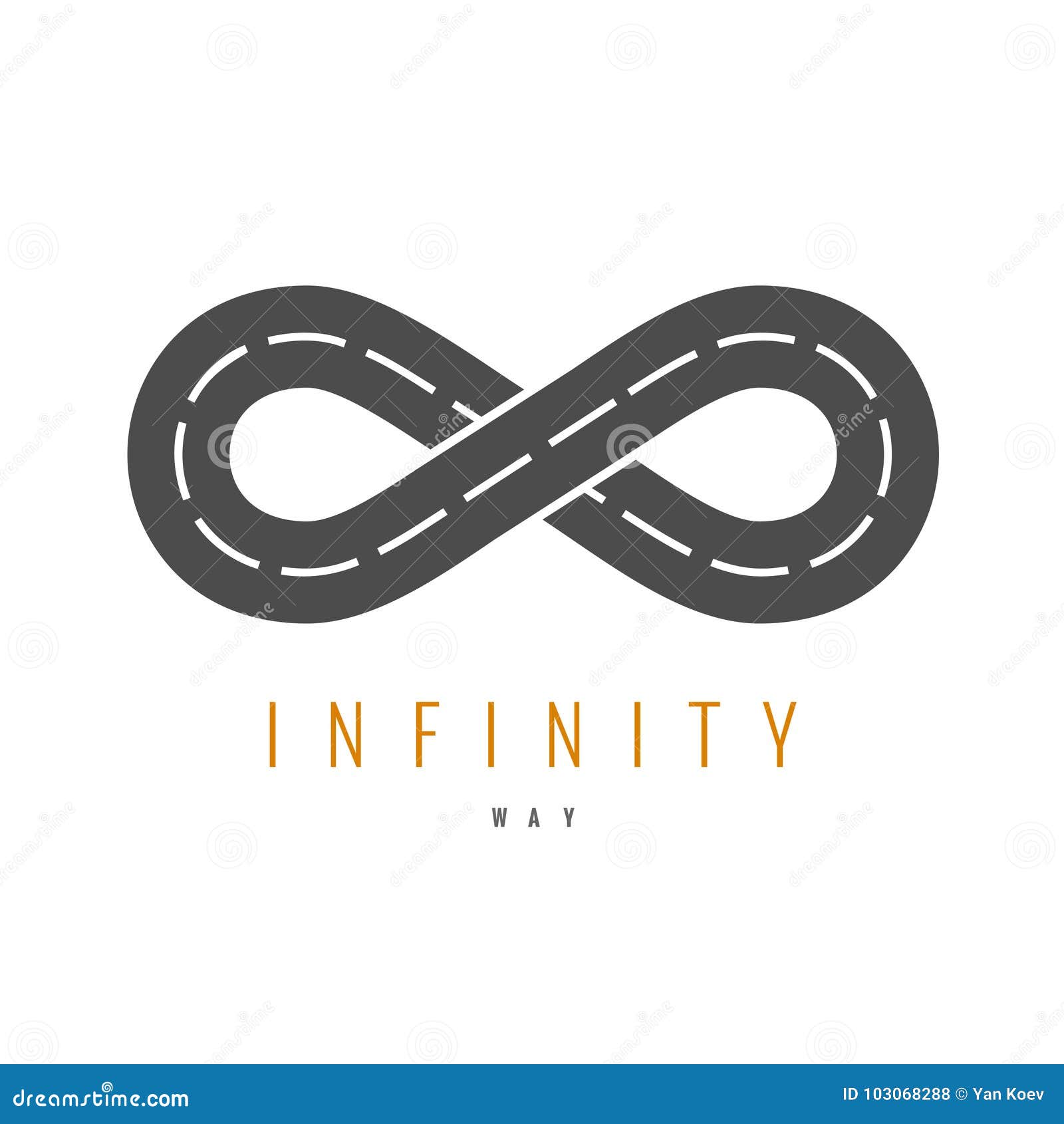 Infinity road loop logo. stock vector. Illustration of asphalt - 103068288