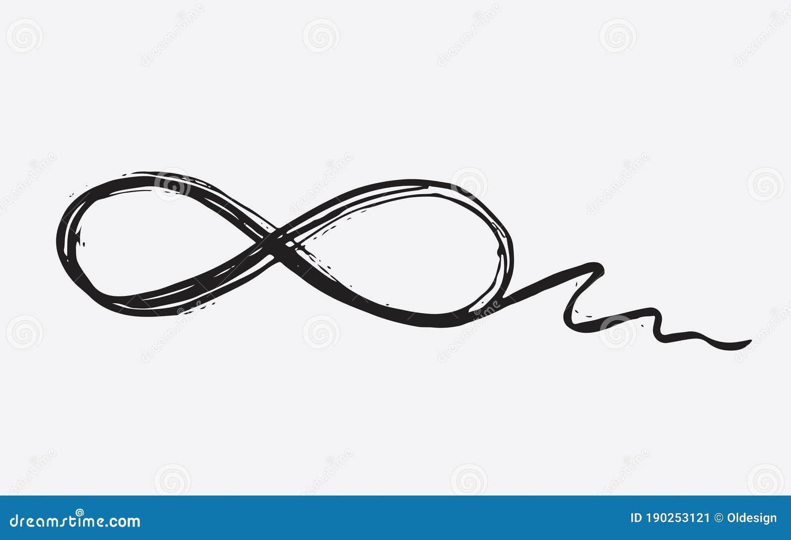 Infinity Set Hand Drawn Illustration. Stock Vector - Illustration of ...