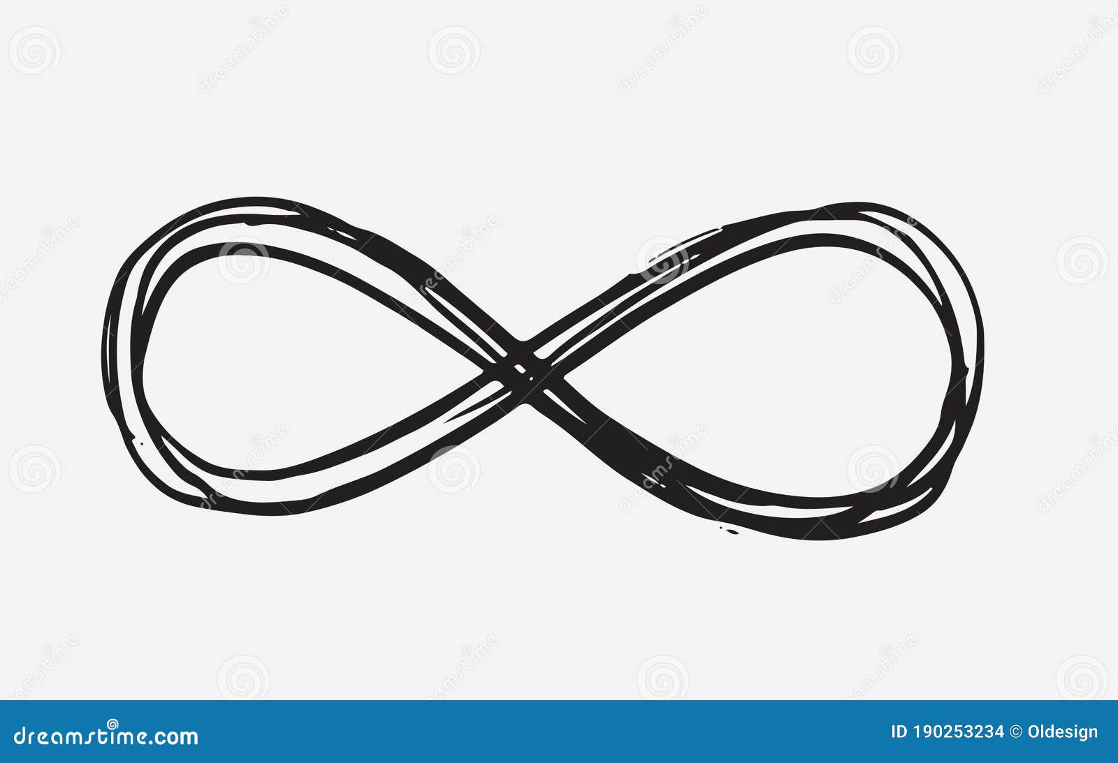 Infinity Set Hand Drawn Illustration. Stock Vector - Illustration of ...