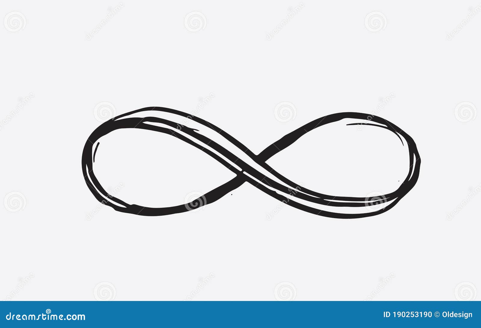 Infinity Set Hand Drawn Illustration. Stock Vector - Illustration of ...