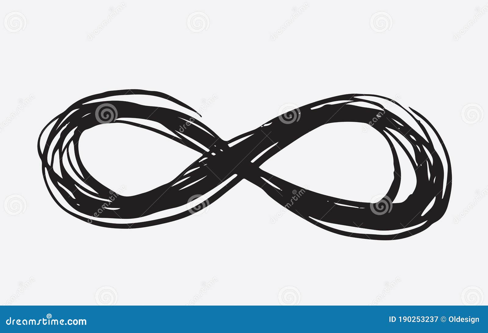 Infinity Set Hand Drawn Illustration. Stock Vector - Illustration of ...