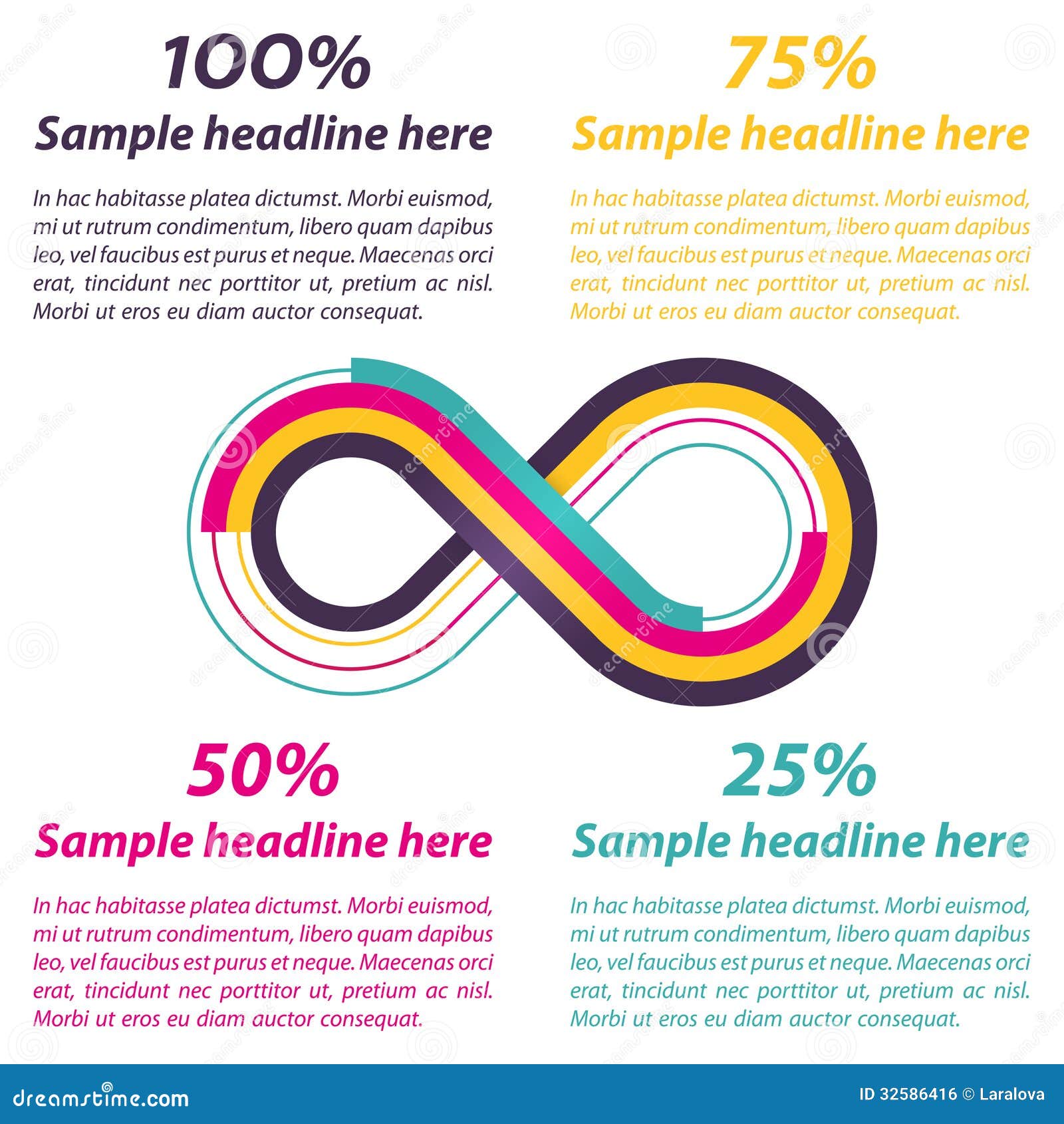 Infinity Shape for Infographics Stock Vector - Illustration of cover ...