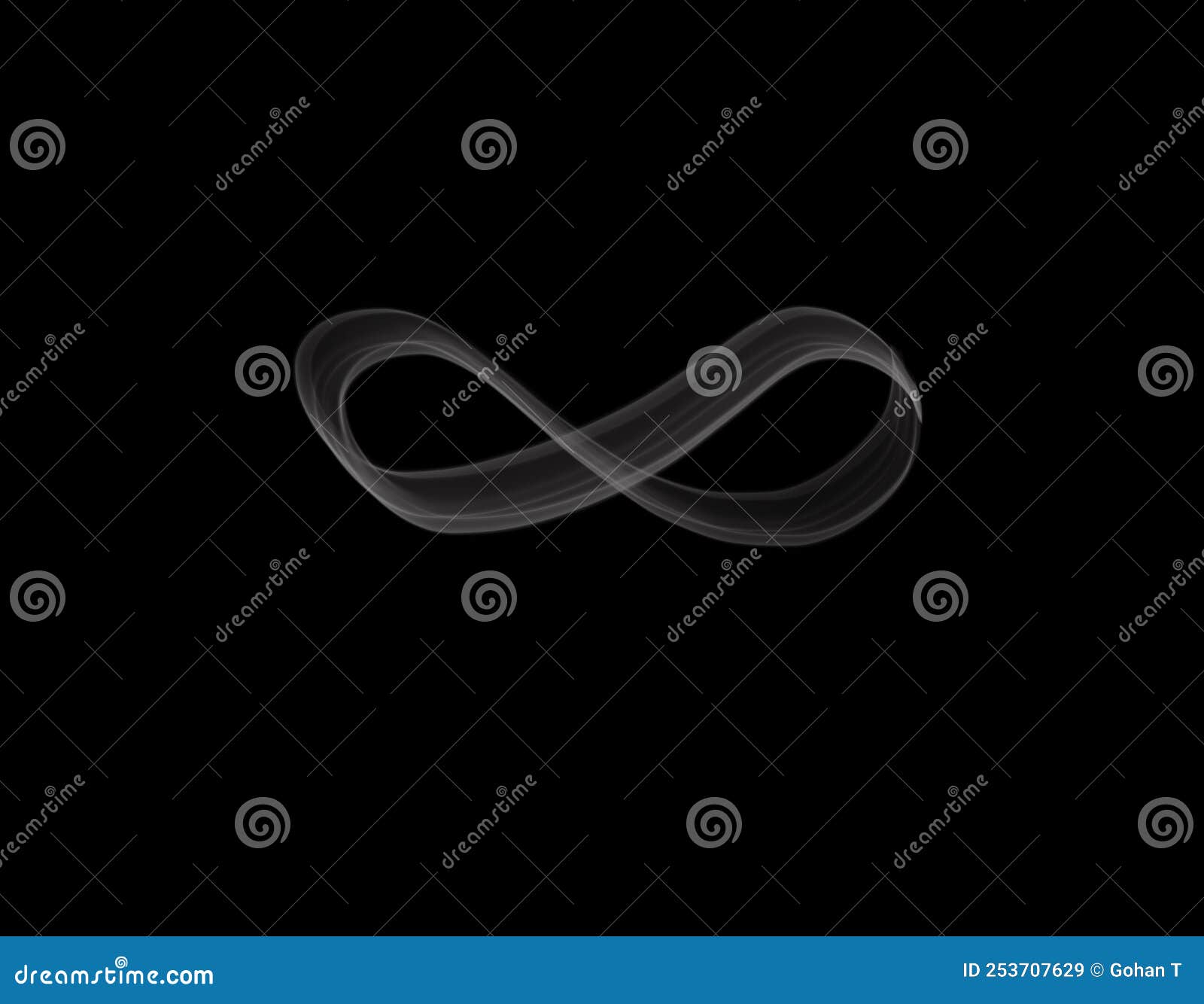 Infinity Shape of Realistic Smoke on Dark Background Ep07 Stock ...