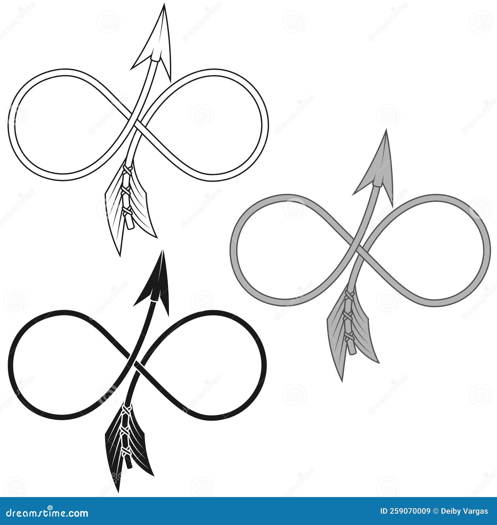 Infinity Shaped Arrow Vector Design Stock Vector - Illustration of ...