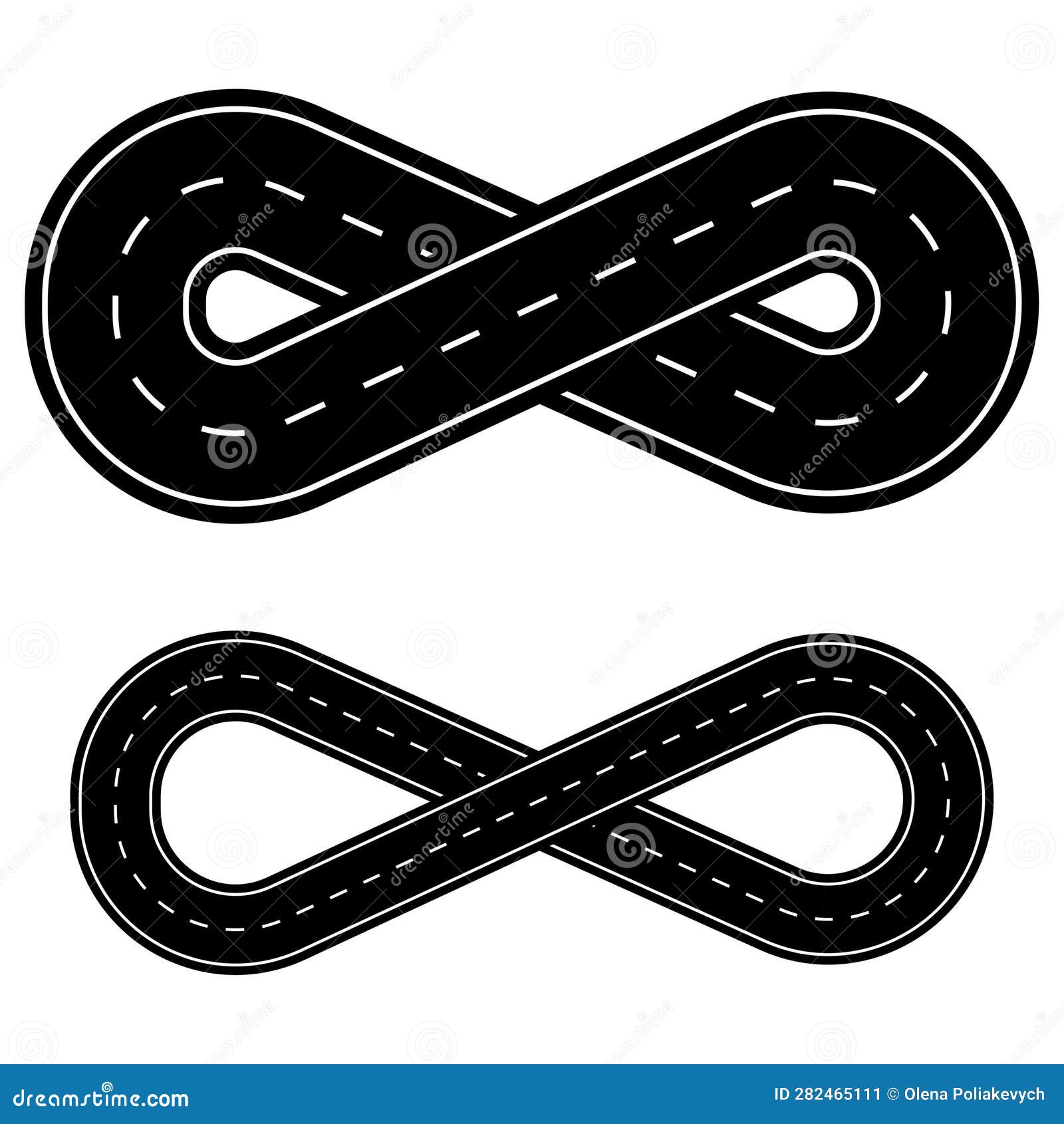 Infinity Shaped Roads. Empty Road Infinity Icon. Vector Illustration ...