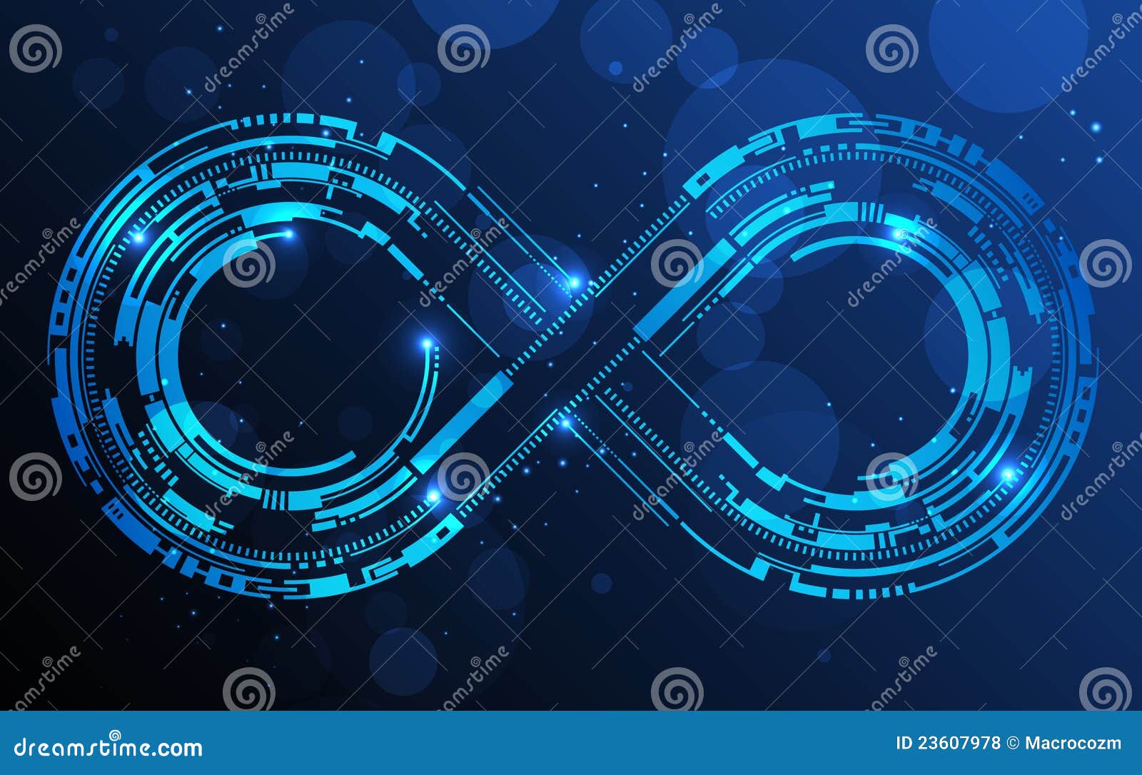 Infinity Sign With Three Hearts - Vector Full Color Illustration ...
