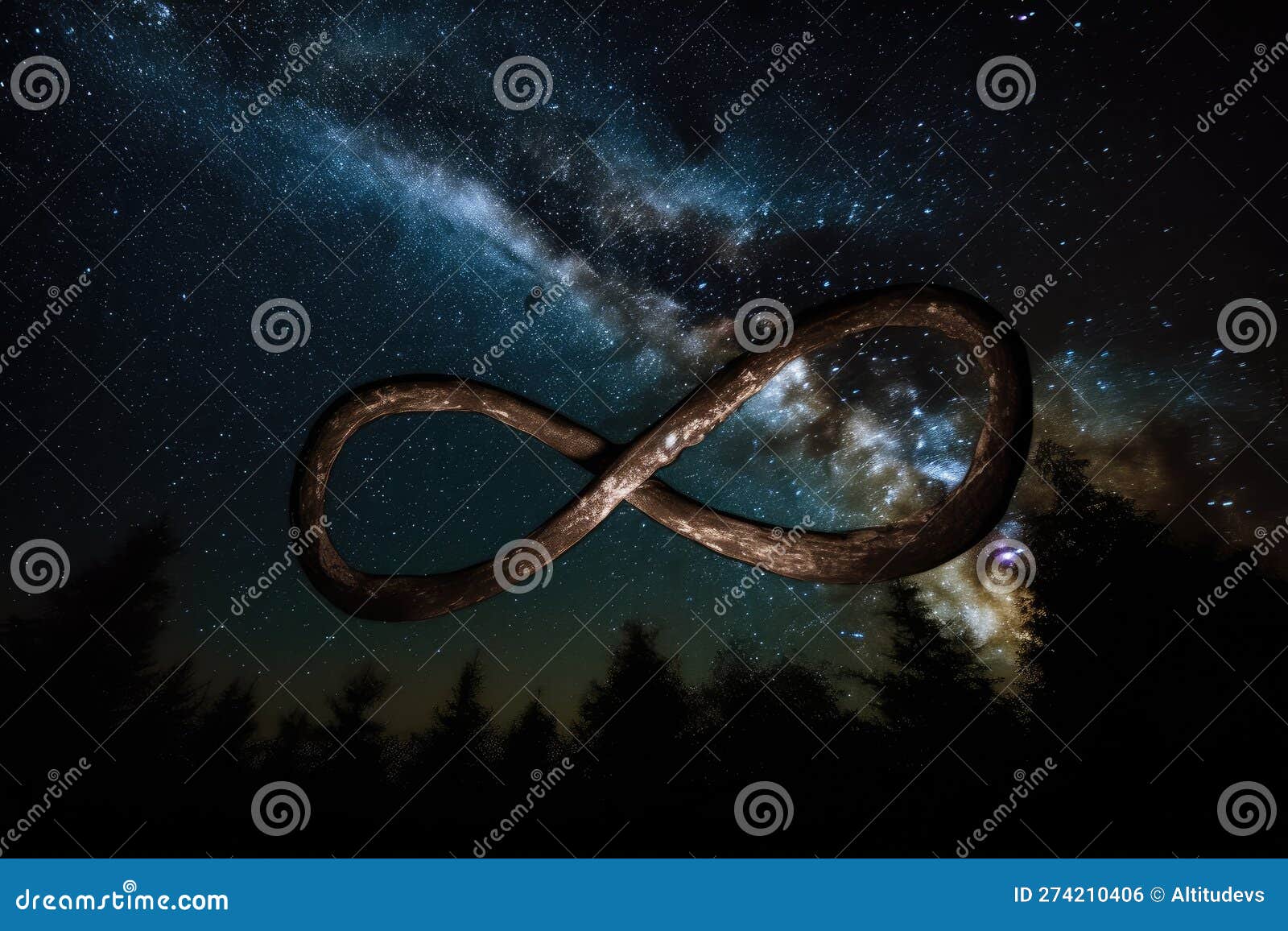 Infinity Sign Against the Backdrop of a Starry Sky Stock Illustration ...