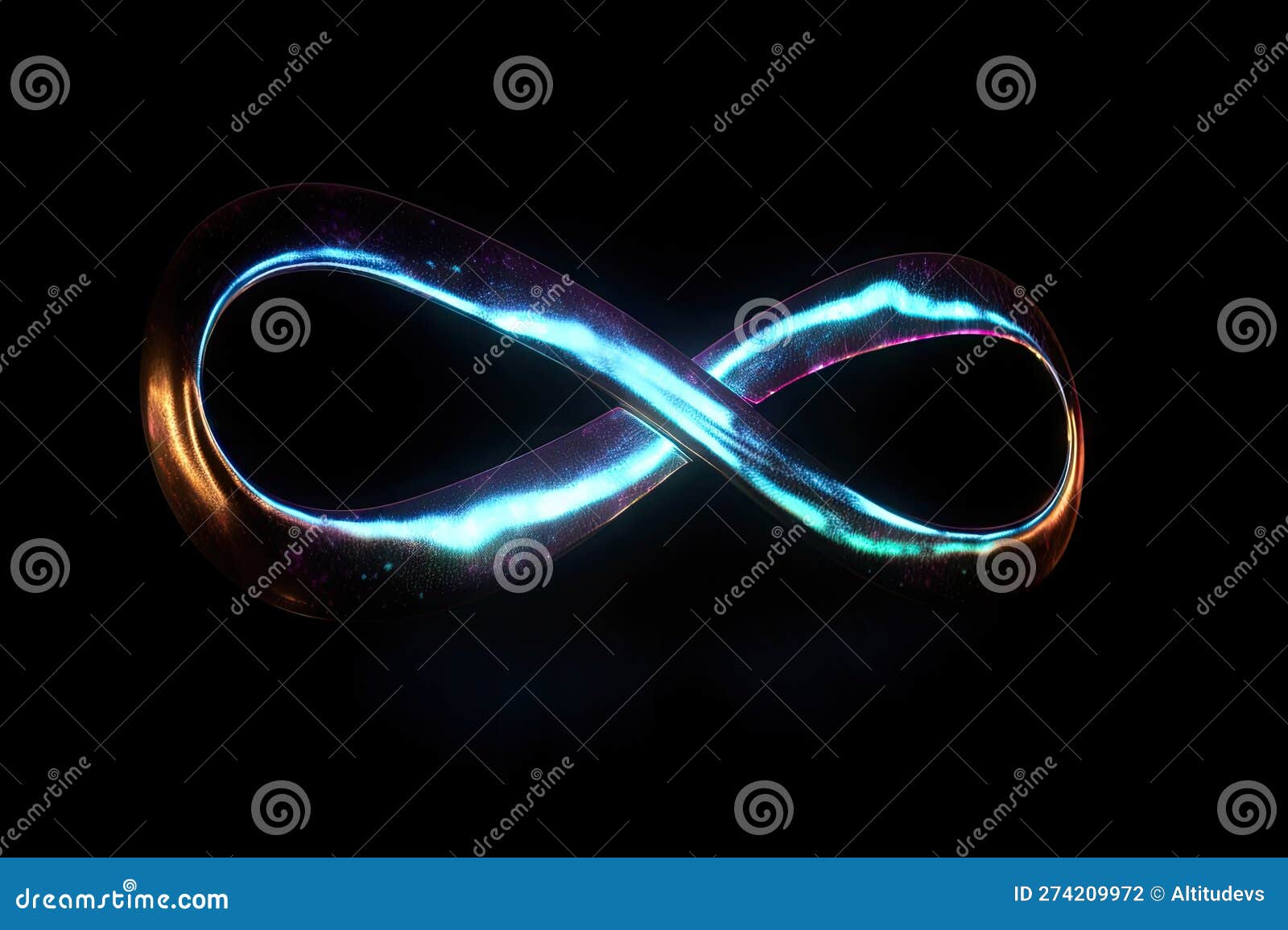 Infinity Sign on a Black Background, with Subtle Light Effects Stock ...