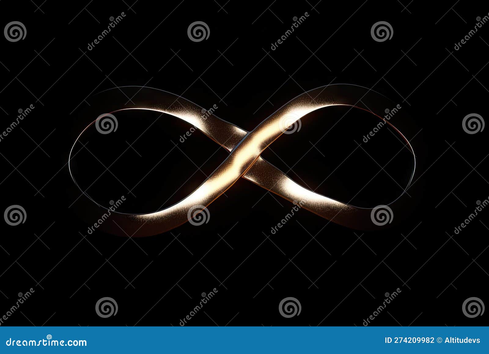 Infinity Sign on a Black Background, with Subtle Light Effects Stock ...