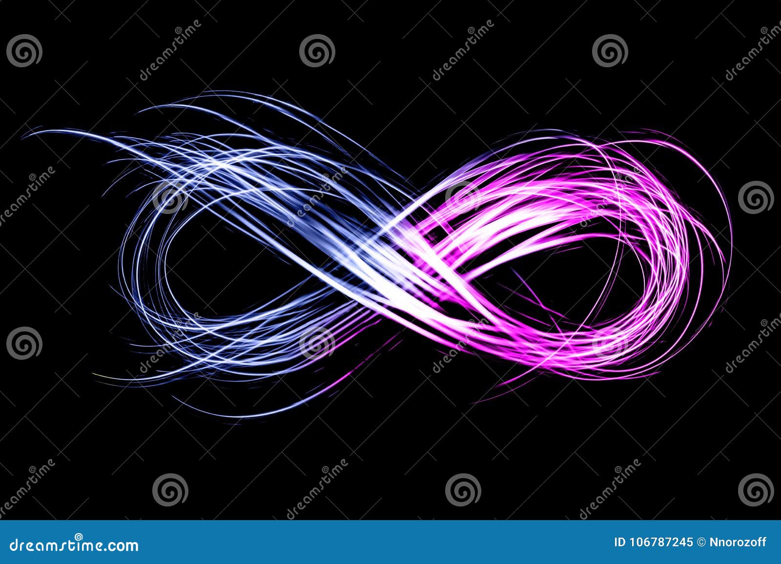 Infinity Sign Created by Neon Light on a Black Background Stock Image ...