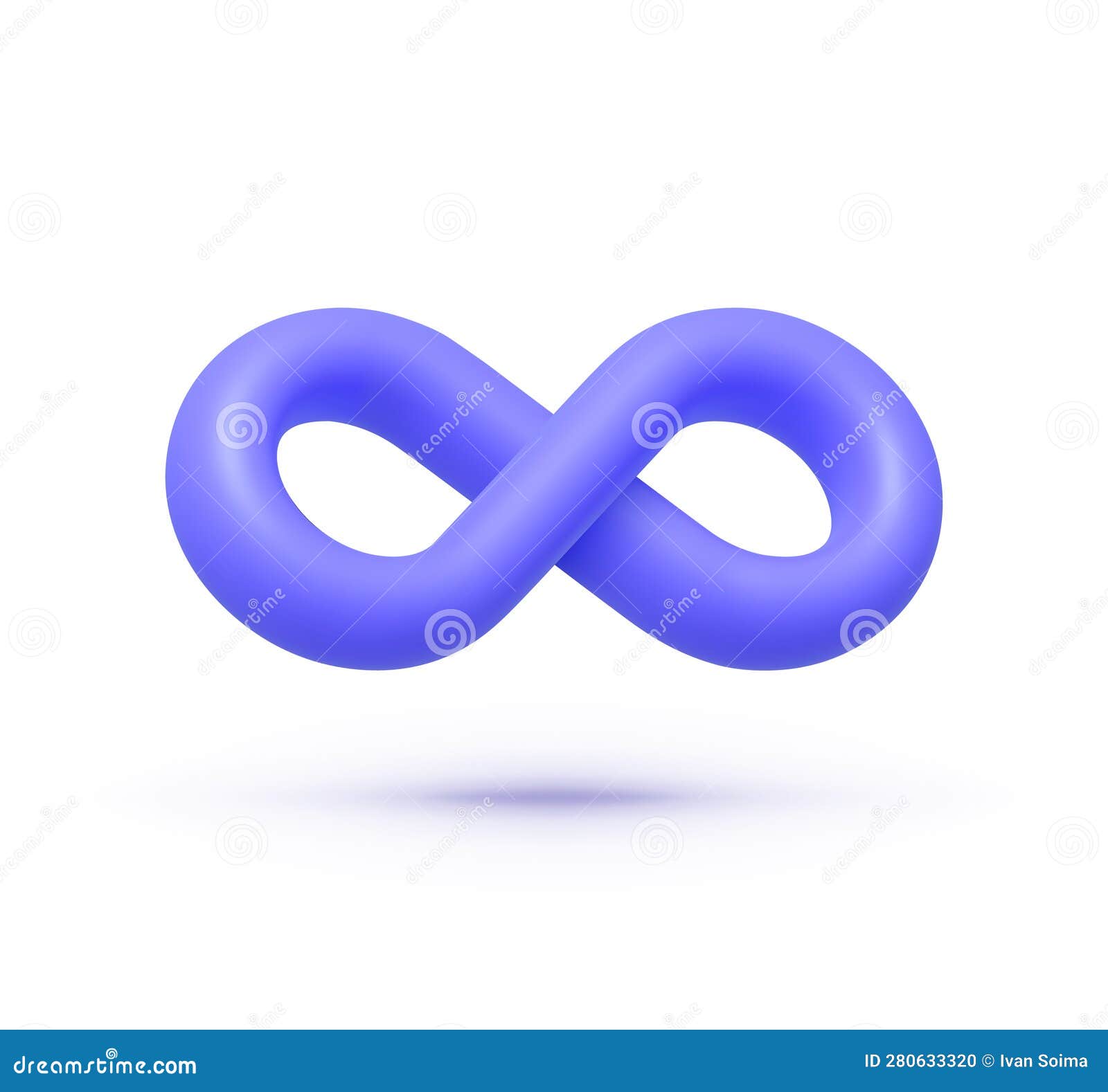 Infinity Sign in 3d Style on Blue Background. Endless Infinity Sign ...