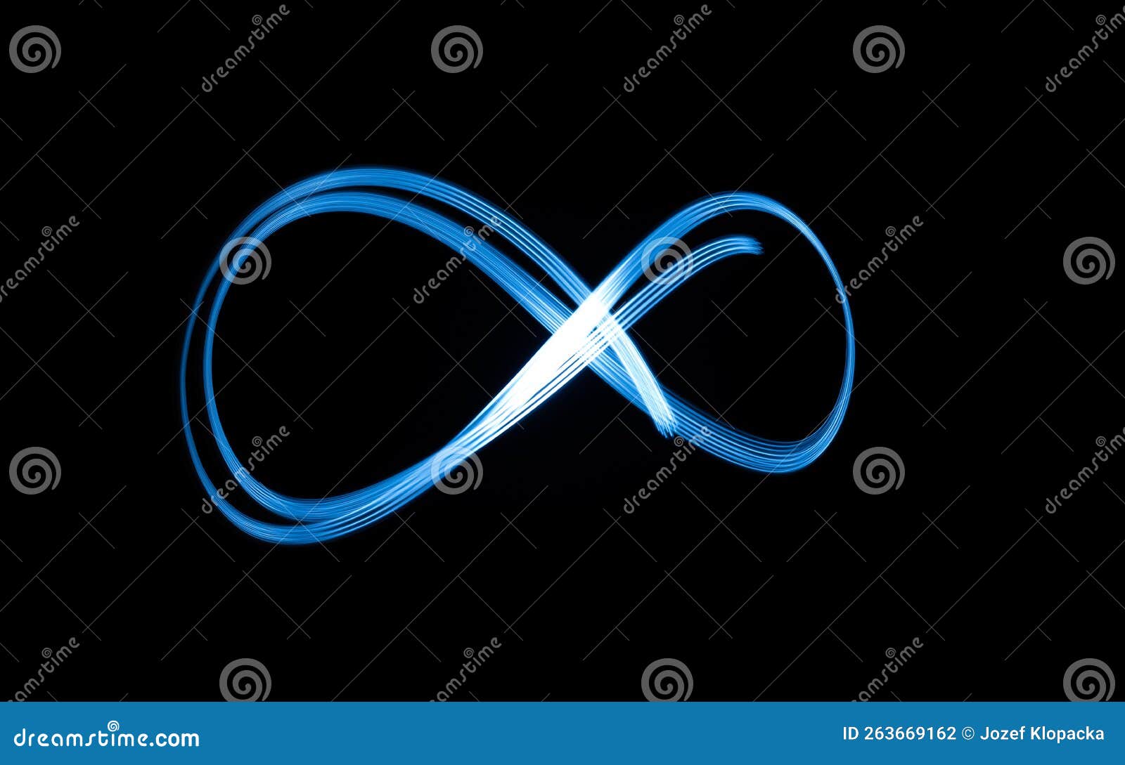 Infinity Sign, Drawing by Light, Flash of Light in Infinity. Stock ...