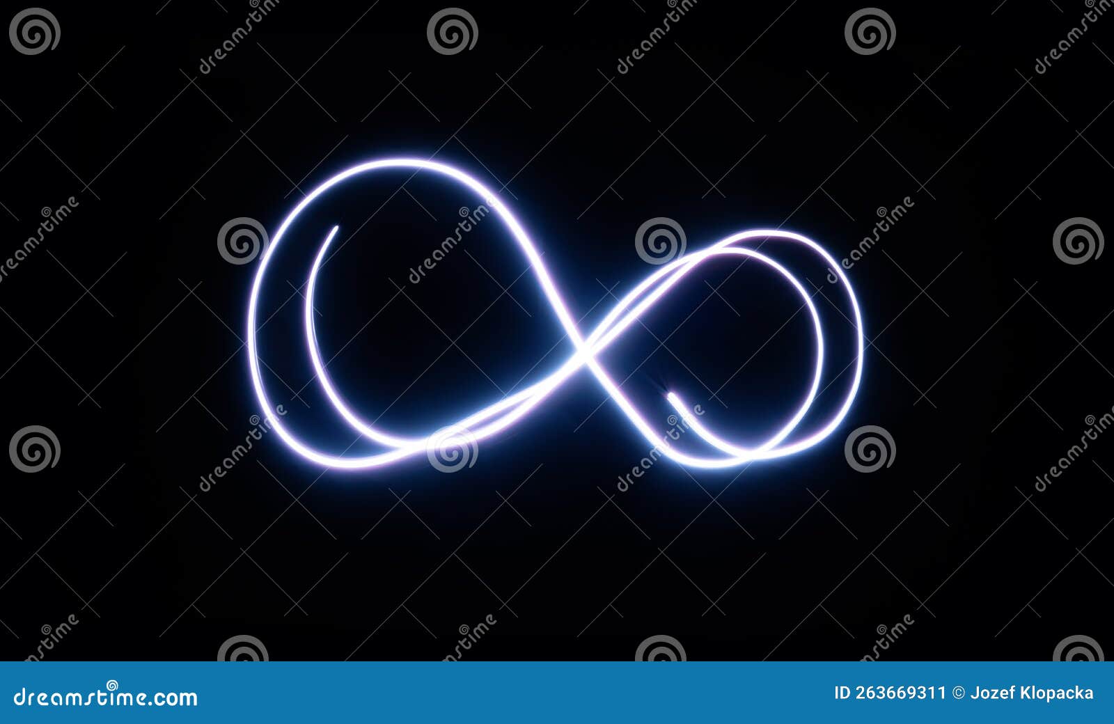 Infinity Sign, Drawing by Light, Flash of Light in Infinity. Stock ...