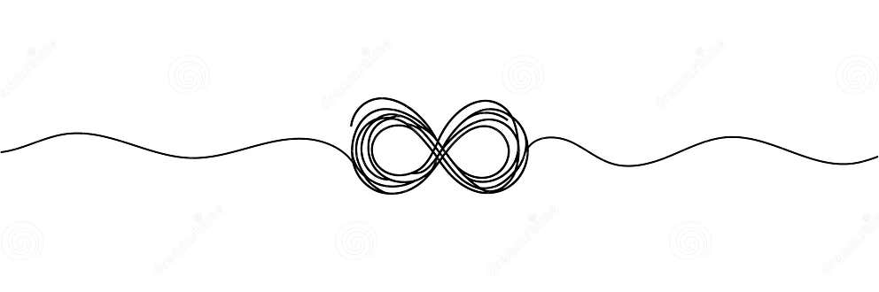 The Infinity Sign is Drawn in One Line Style. Vector Illustration Stock ...