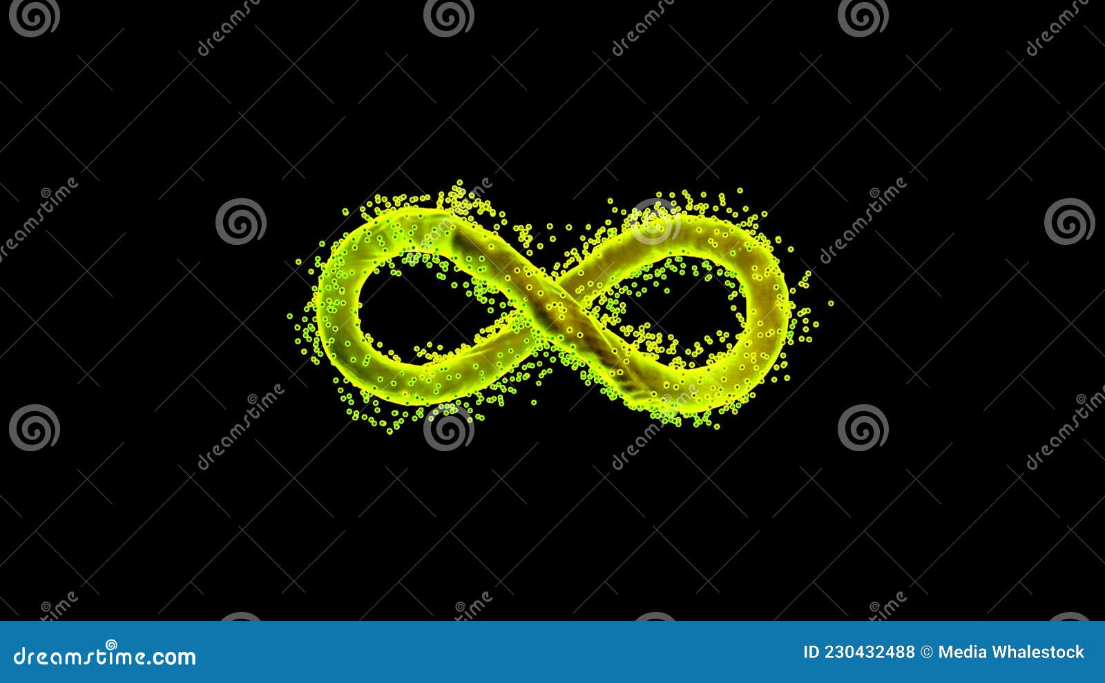 Infinity Sign with the Endless Flowing Energy Isolated on a Black ...
