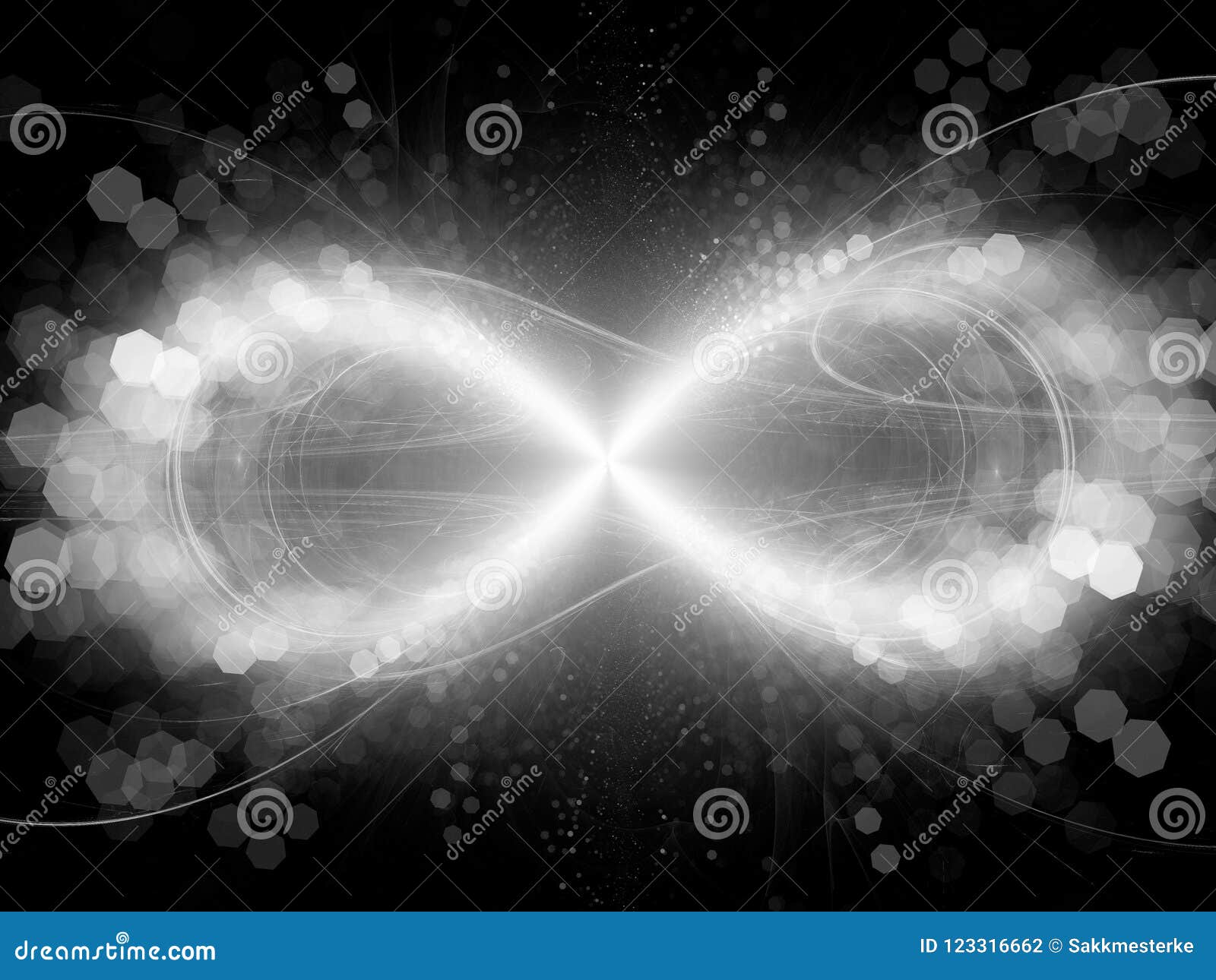 Infinity Sign Explosion with Particles Stock Illustration ...