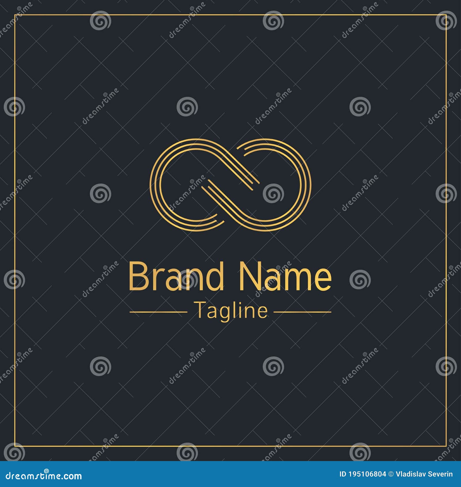 Infinity Sign Golden Elegant Logo Stock Illustration - Illustration of ...
