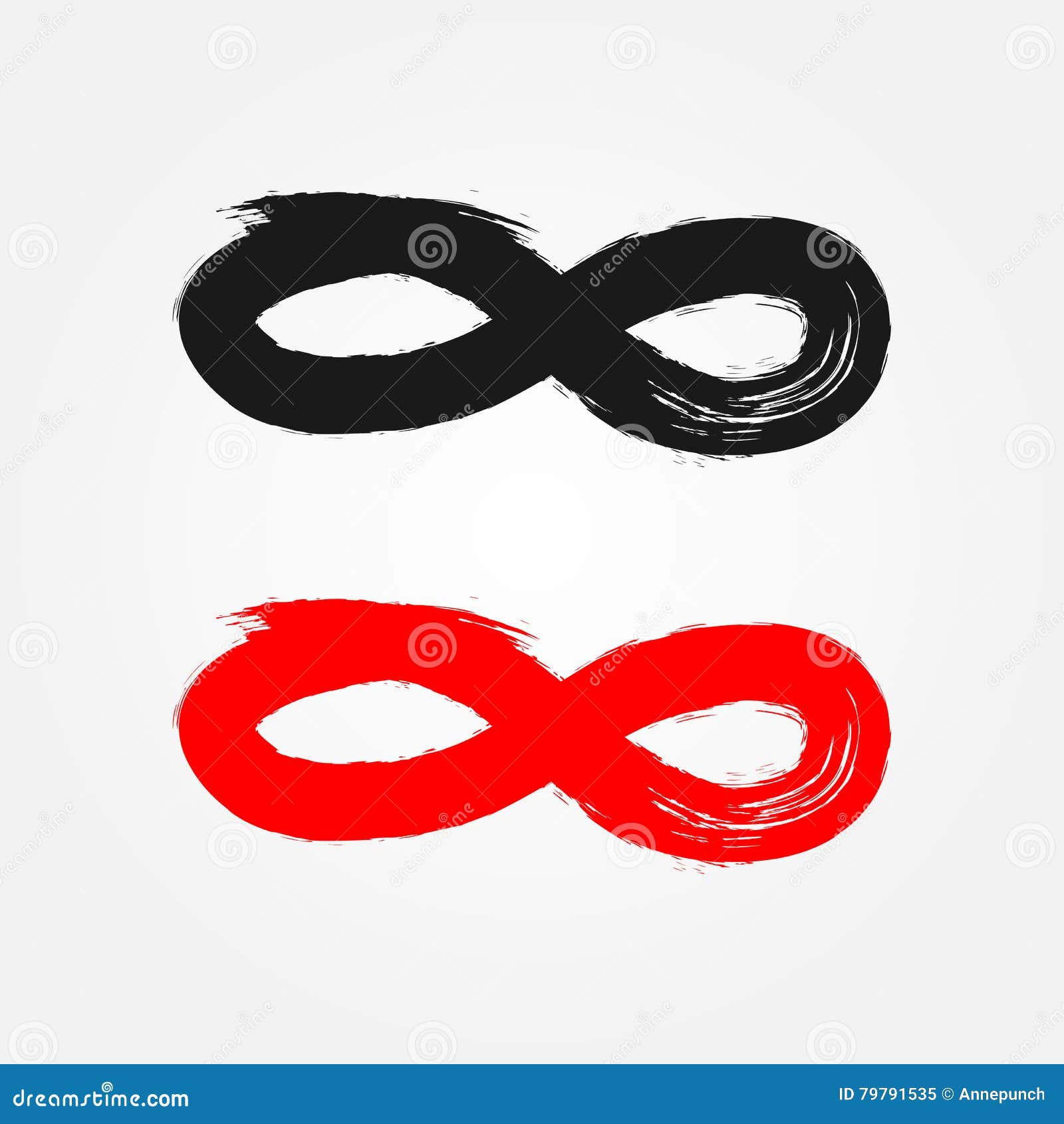 Infinity Sign. Grunge, Brush. Black and Red Object Stock Vector ...