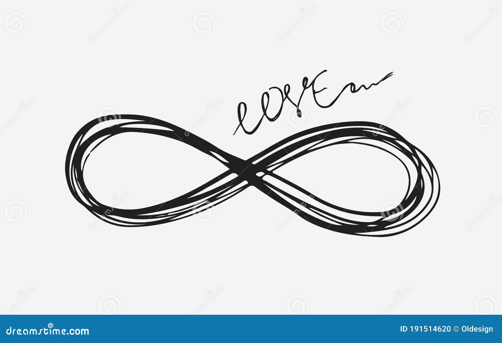 Infinity Sign Hand Drawn Illustration Stock Vector - Illustration of ...