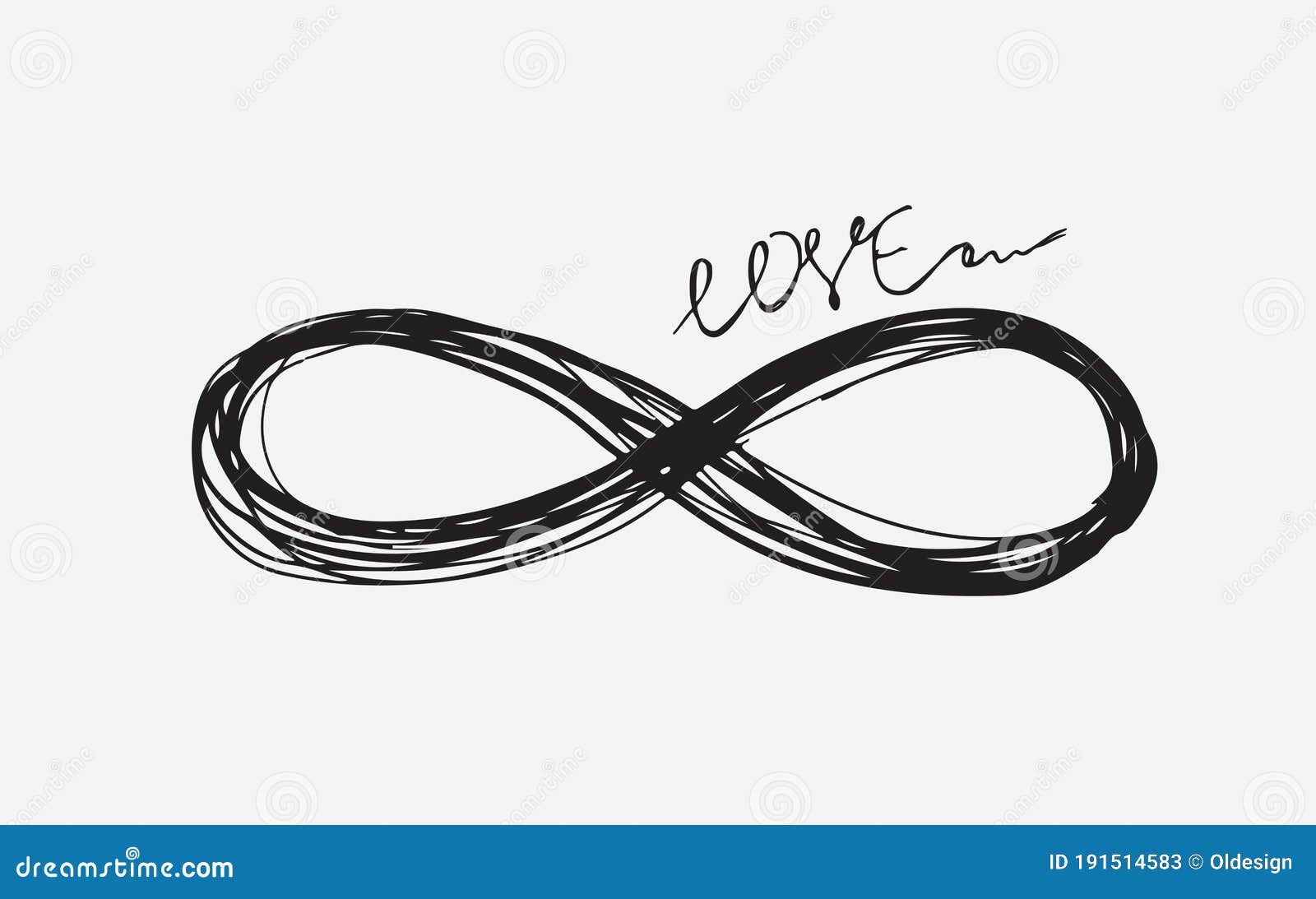 Infinity Sign Hand Drawn Illustration Stock Vector - Illustration of ...