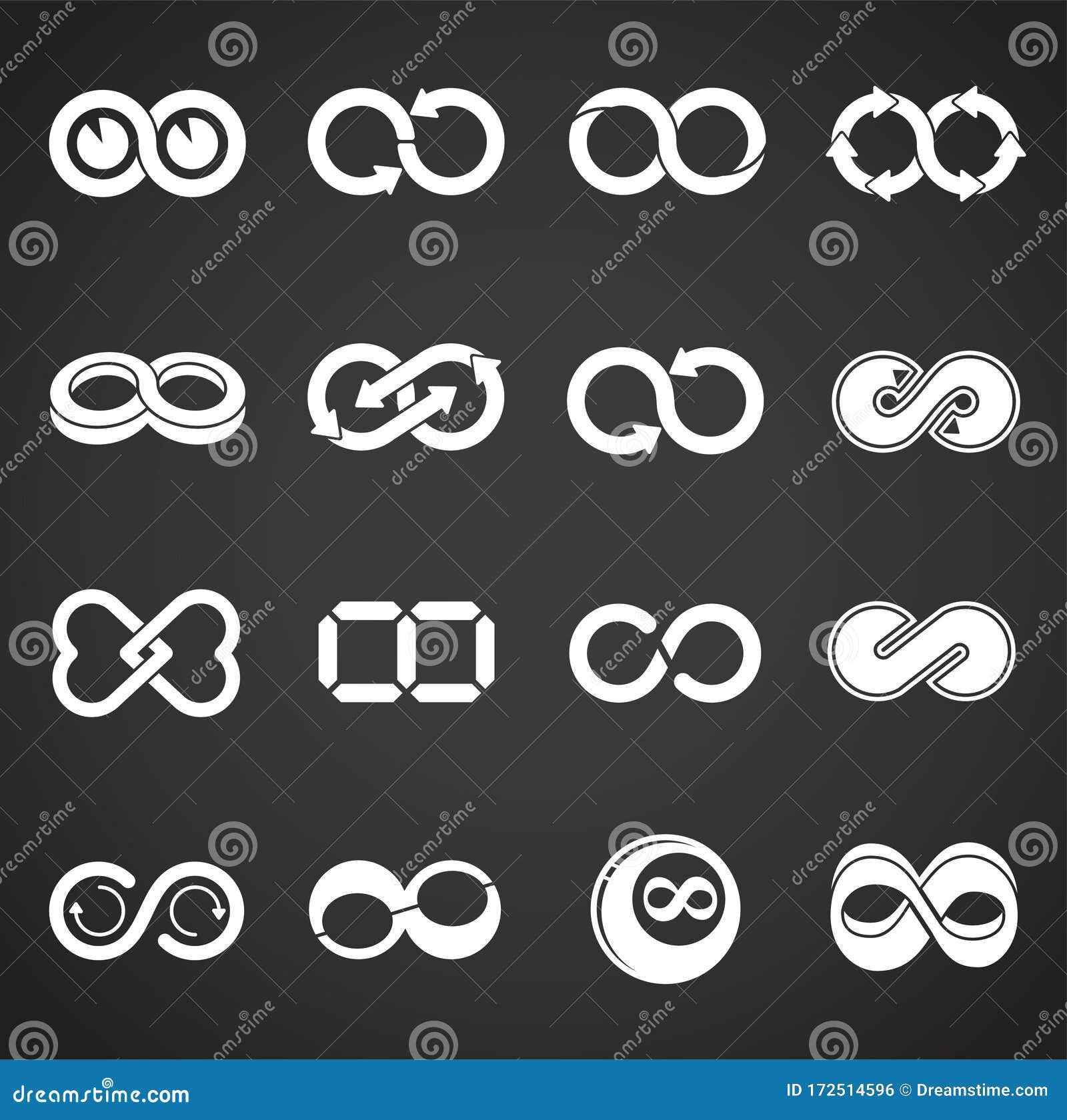 Infinity Sign Icons Set on Background for Graphic and Web Design ...