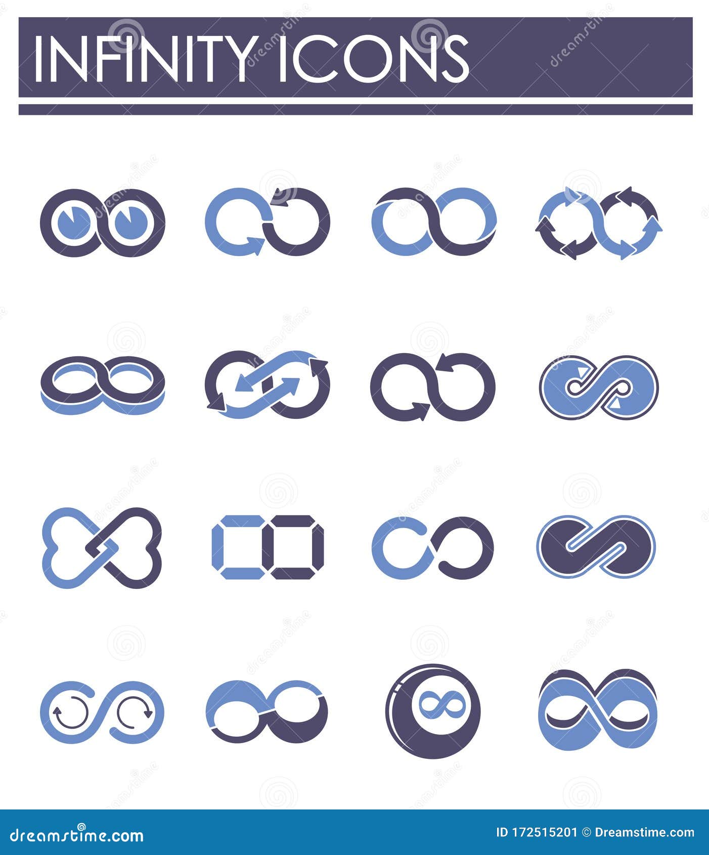 Infinity Sign Icons Set on Background for Graphic and Web Design ...