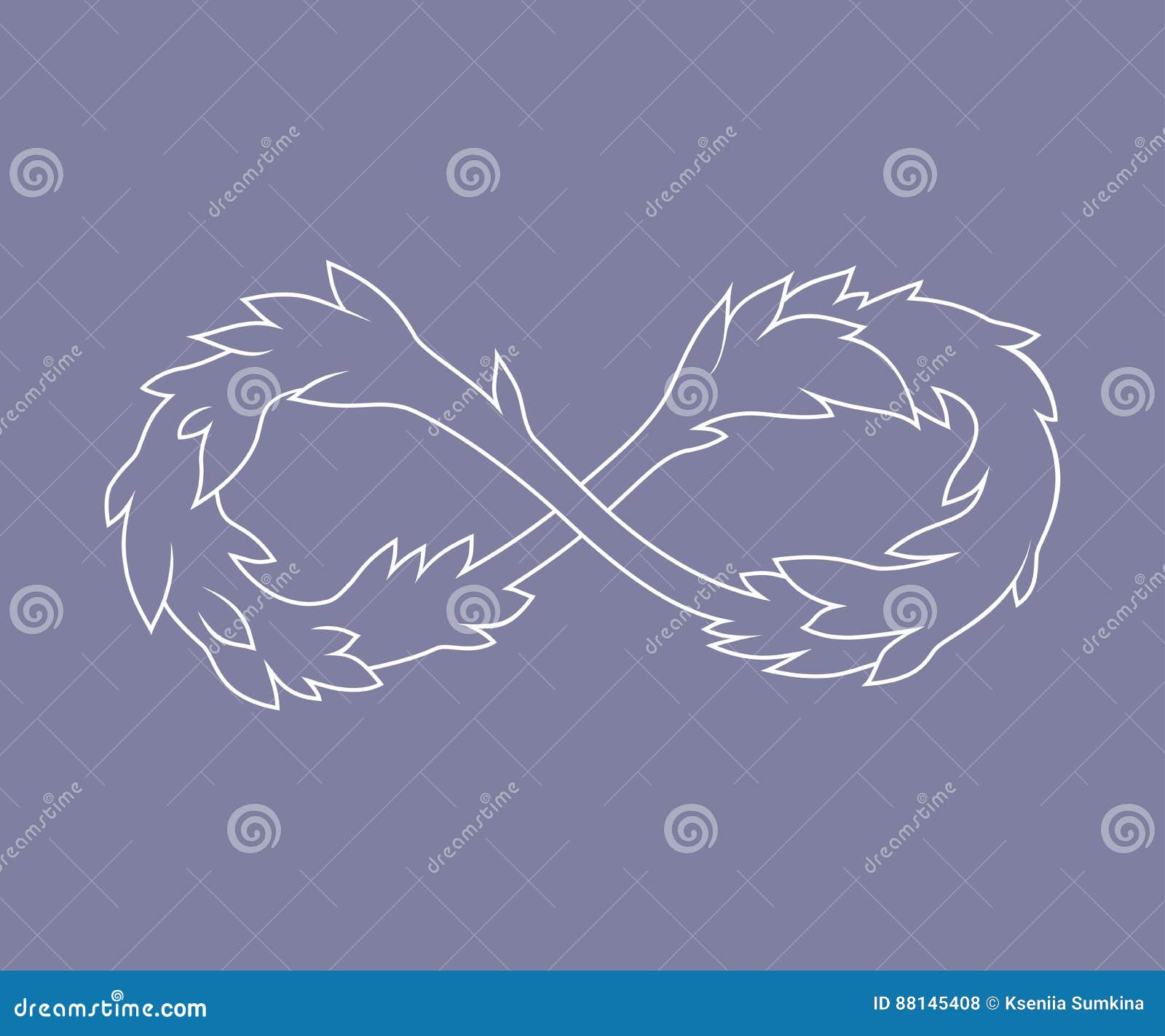Infinity sign with leaves stock illustration. Illustration of eight ...