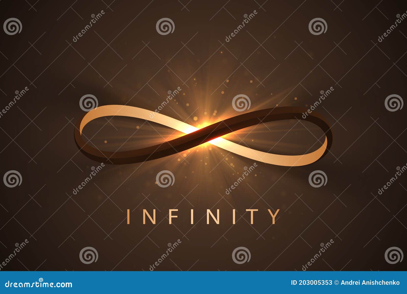 Infinity Sign with Light Effect Stock Vector - Illustration of circle ...