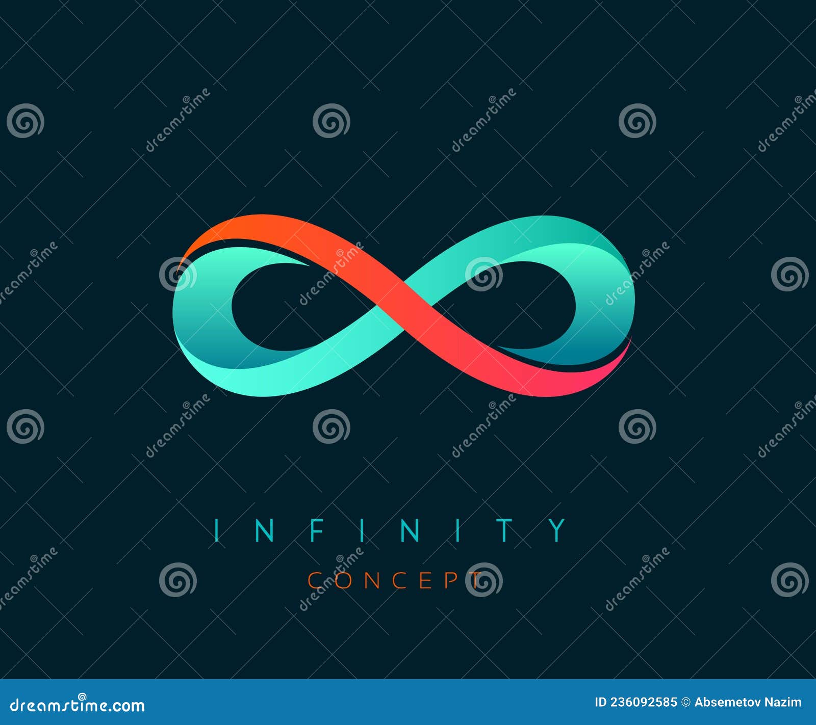 Infinity Sign Logo on Dark Background Stock Vector - Illustration of ...