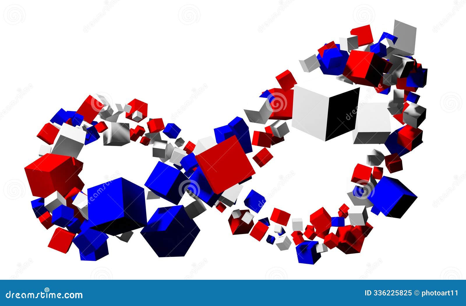 Infinity Sign Made of Cubes - 3d Rendering Stock Illustration ...